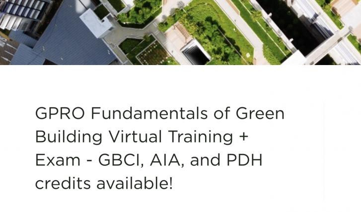 GPRO Fundamentals of Green Building Virtual Training + Exam, June 17, 9 ...