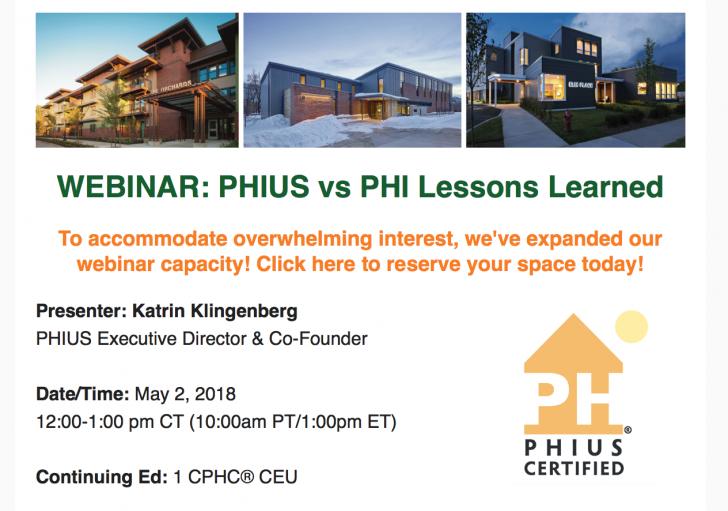 Passive House Webinar: PHIUS vs PHI - Lessons Learned, May 2, 1pm EDT ...